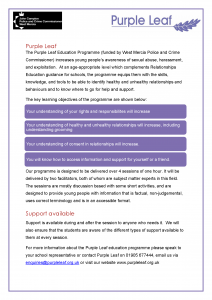 Purple Leaf Parent Information Session - Grange Primary School